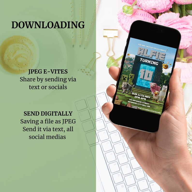 Epic Minecraft Movie Birthday Invitation | Minecraft Movie Birthday ...