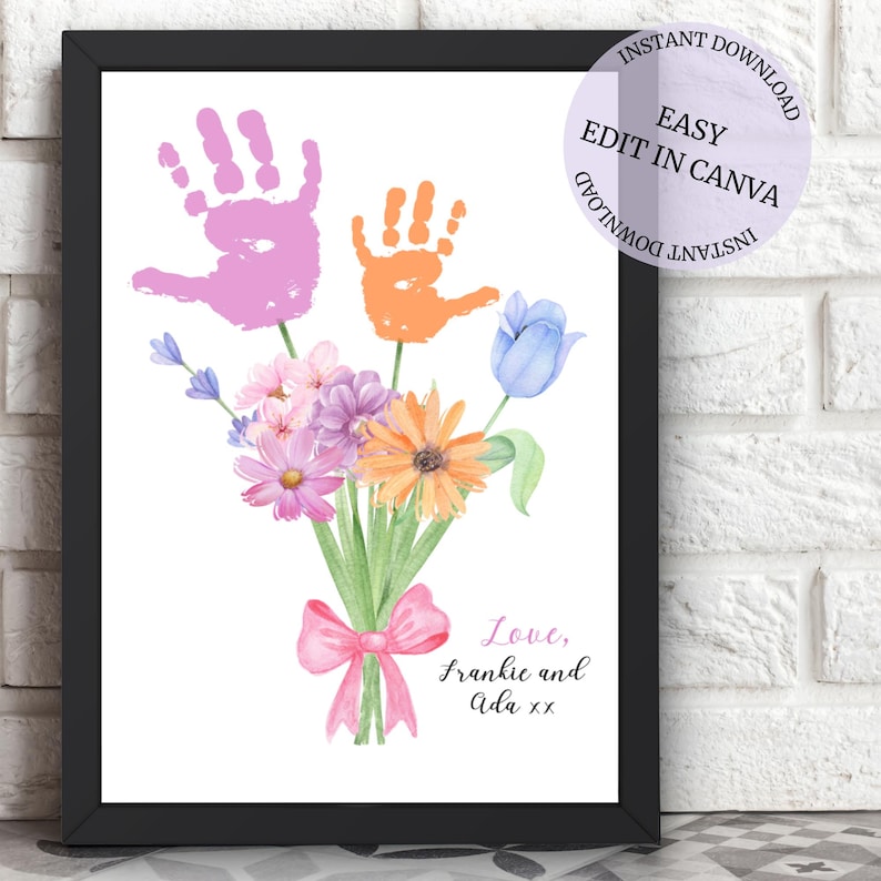Handprint Flower Bouquet | Mother’s Day Keepsake | Printable Gift ...