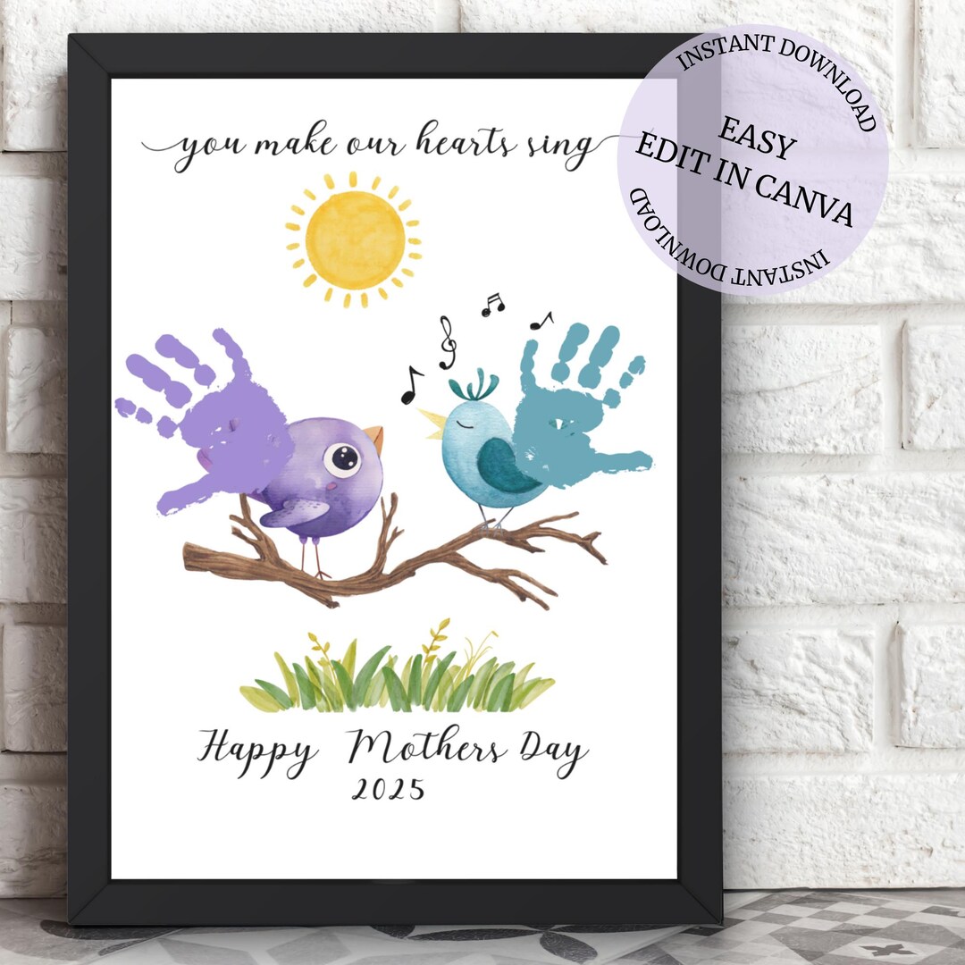 Handprint Art "you Make Our Heart Sing" | Mother’s Day Keepsake ...