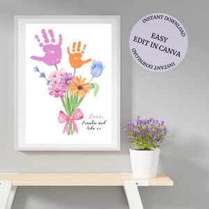 Handprint Flower Bouquet | Mother’s Day Keepsake | Printable Gift ...