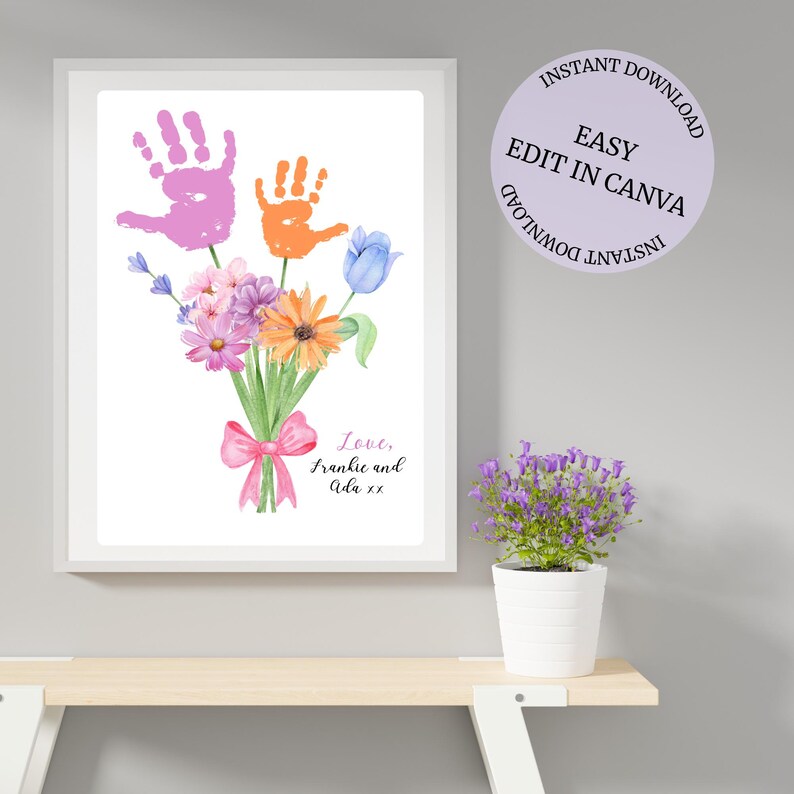 Handprint Flower Bouquet | Mother’s Day Keepsake | Printable Gift ...