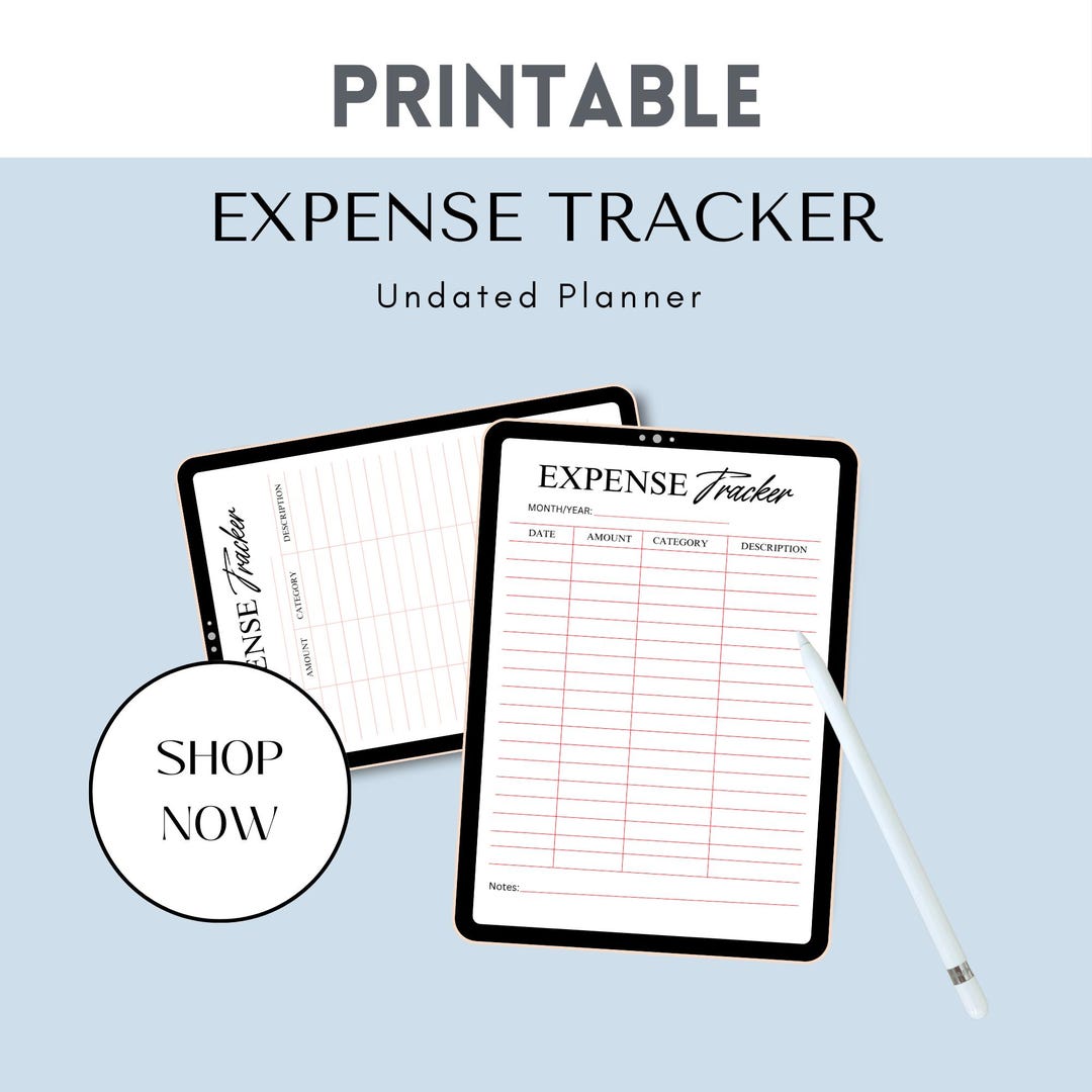 Expense Tracker, Printable Budget Planner, Monthly Spending Log ...