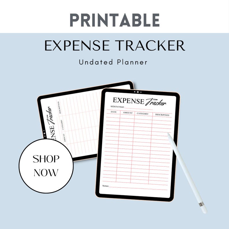 Expense Tracker, Printable Budget Planner, Monthly Spending Log ...