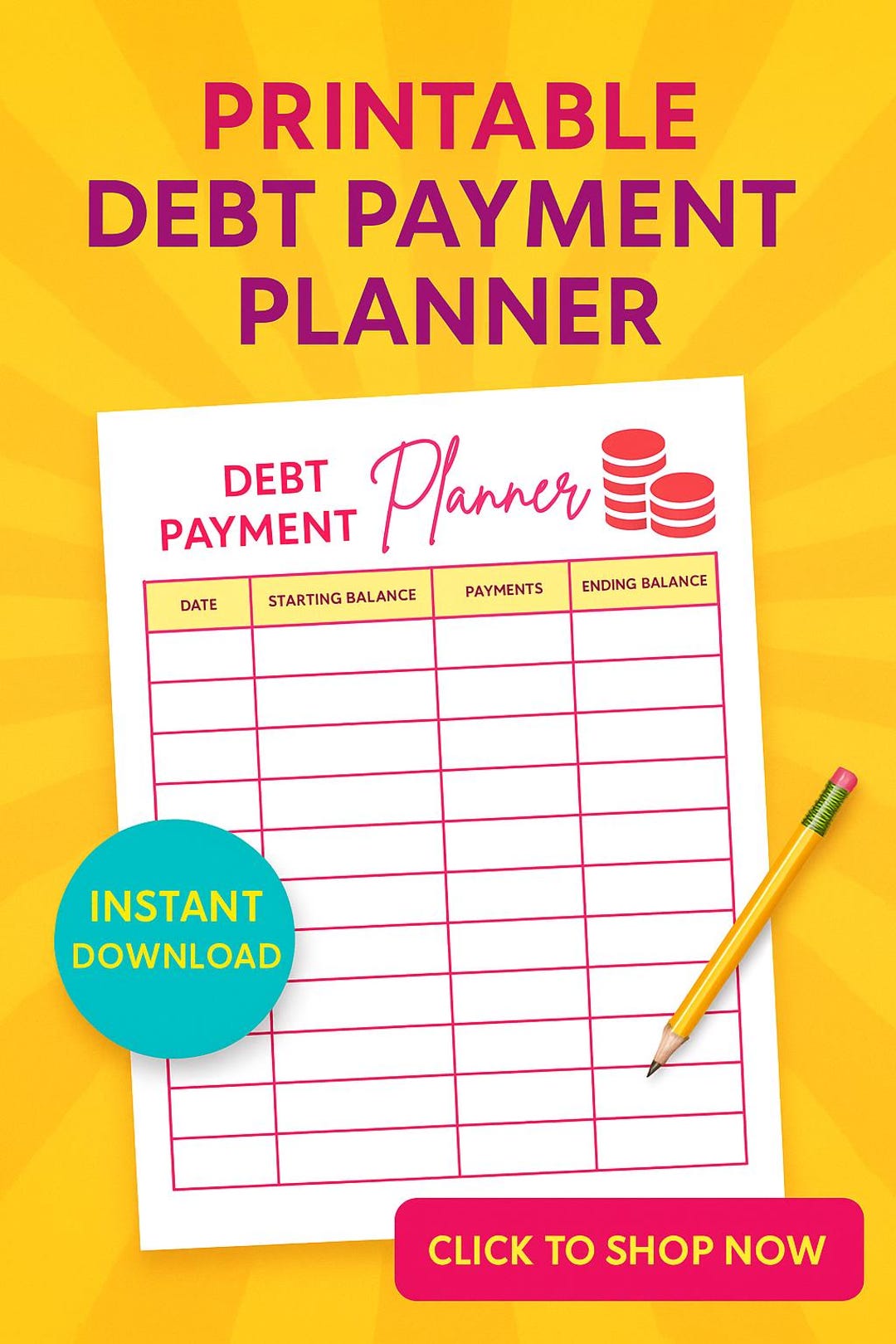 Debt Payment Planner | Printable Debt Tracker | Debt Snowball ...