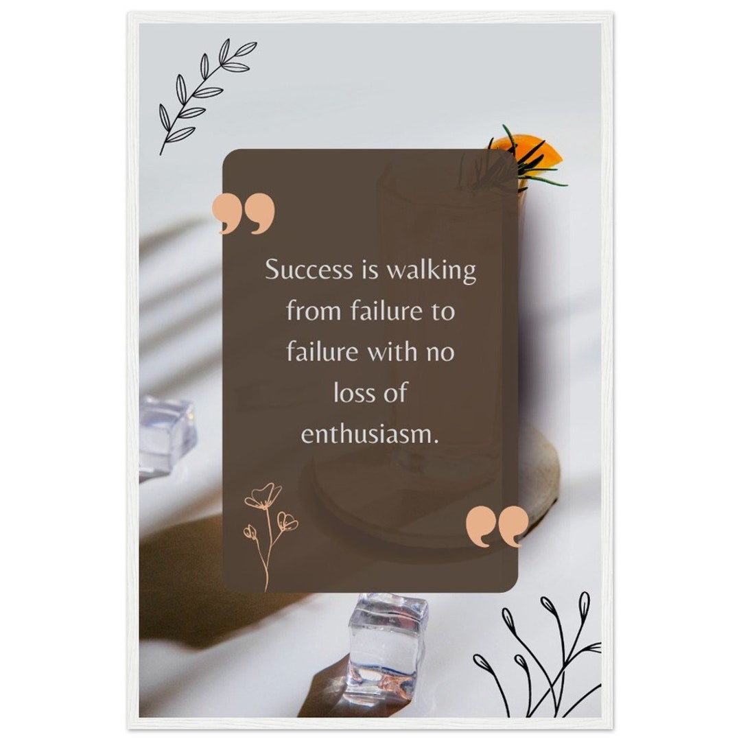 Inspirational Quote Print, Success, Enthusiasm, Goals, Motivational ...