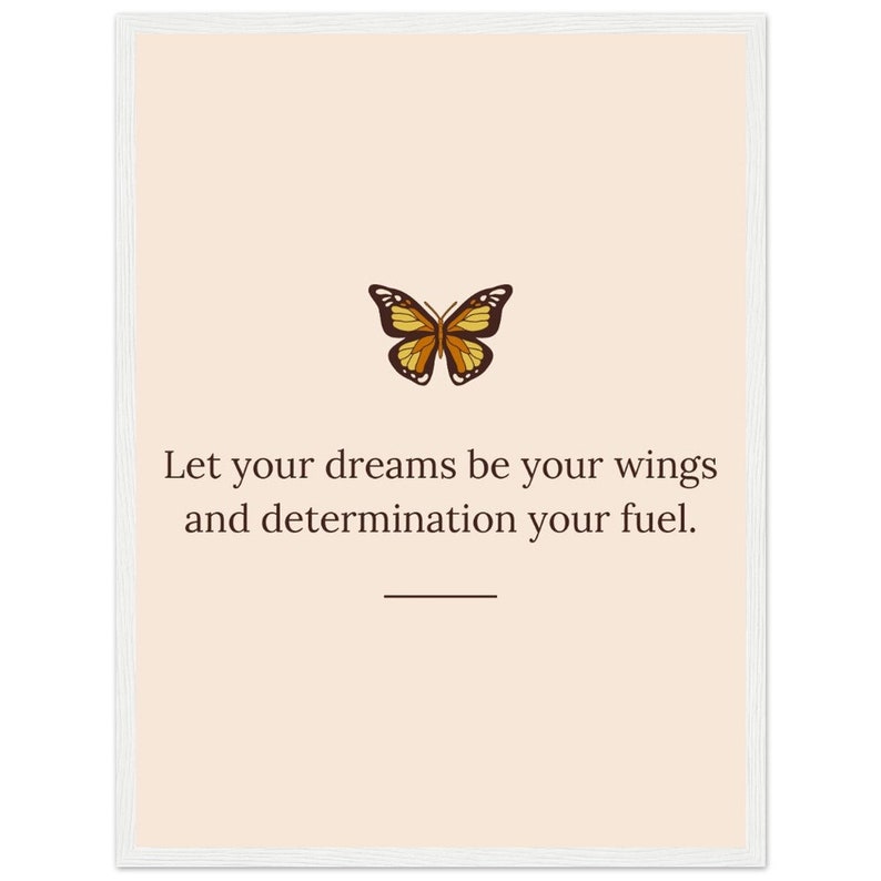 Daily Affirmations Print, Dream, Butterfly, Goals, Motivational Quote ...