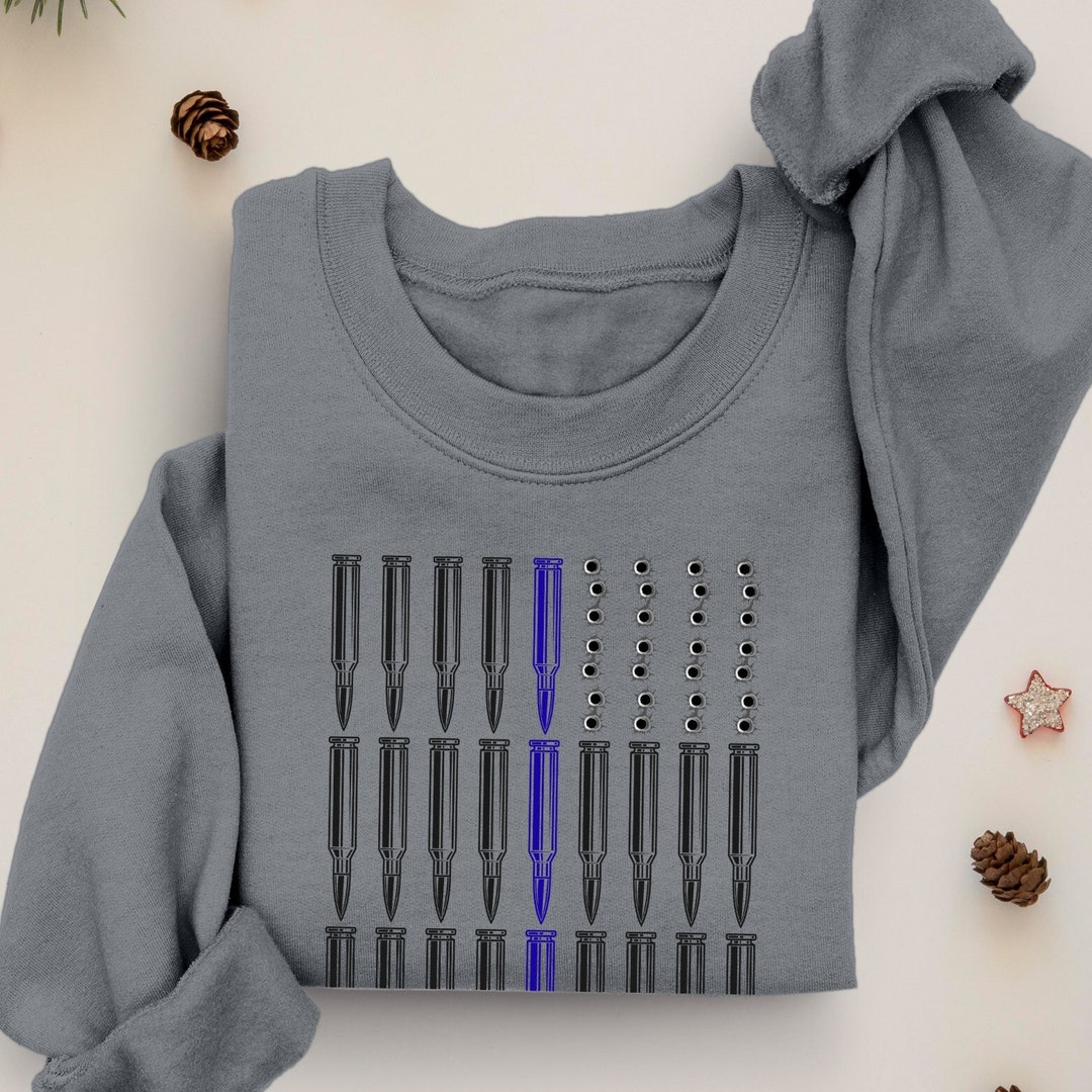 Thin Blue Line Crewneck, Pro Police Bullet Flag, Back the Blue Long ...