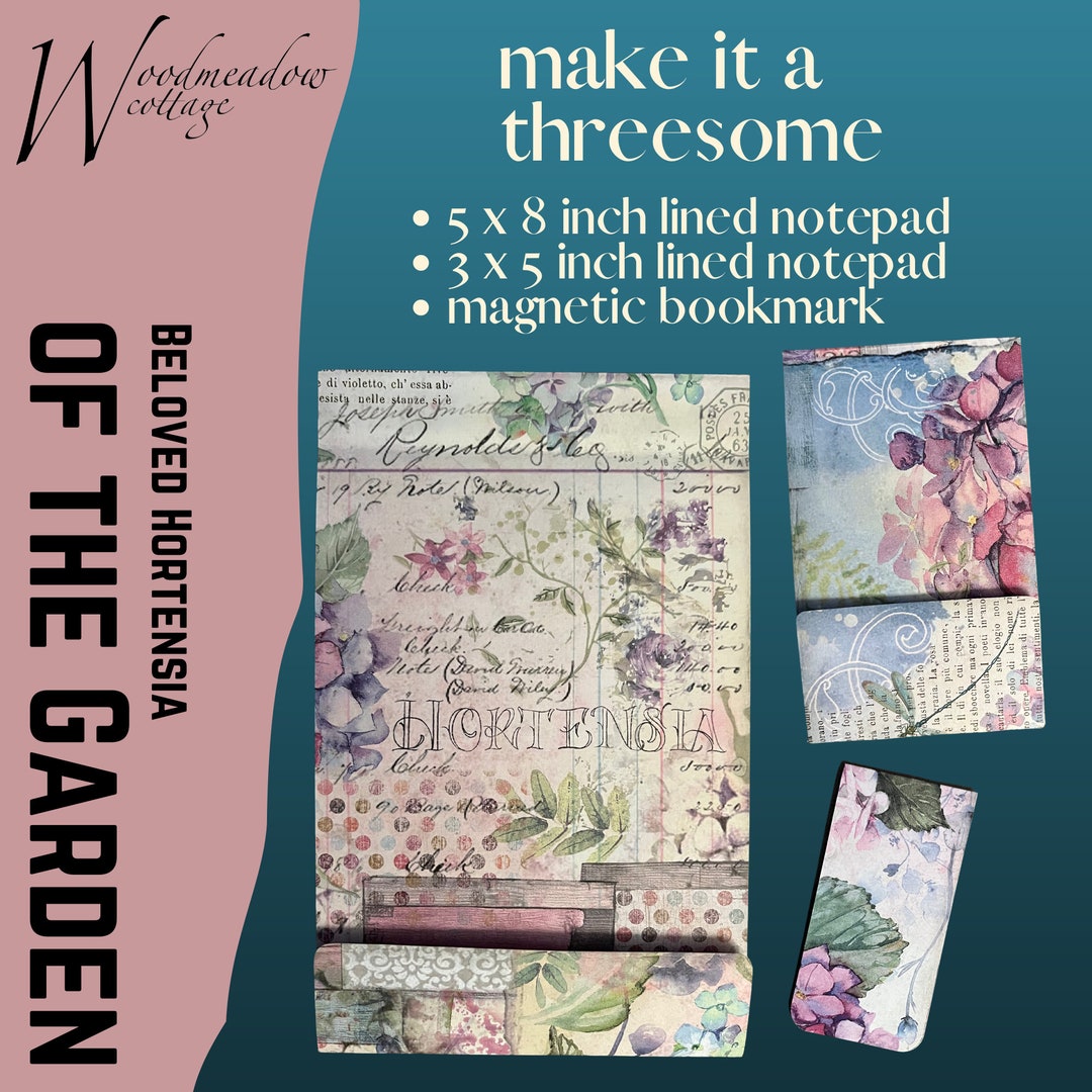 Set of Three, 3x5 and 5x8 Notebooks Plus Magnetic Bookmark, Vintage ...