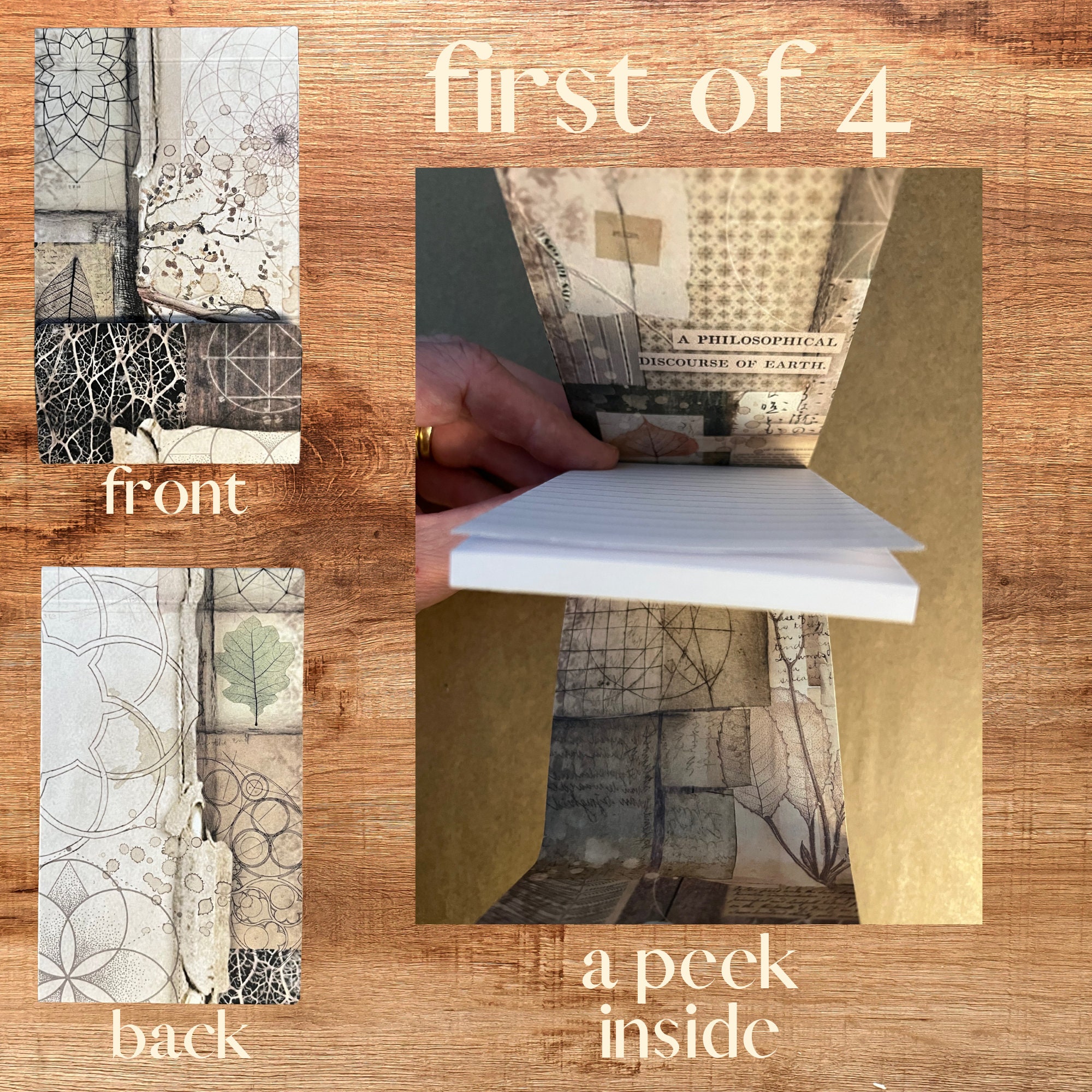 Set of Four, 3x5 Notebooks, Altered Notebook, Mini Notebook, Sturdy ...