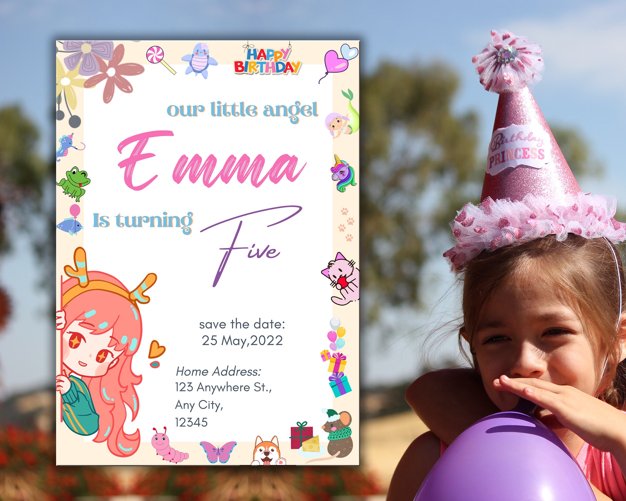 Girl Birthday Party Invitation Templates