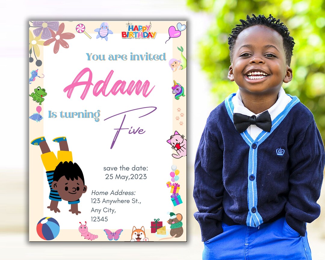 Boy Birthday Happy Birthday Party Celebration Invitation Happy Birthday ...