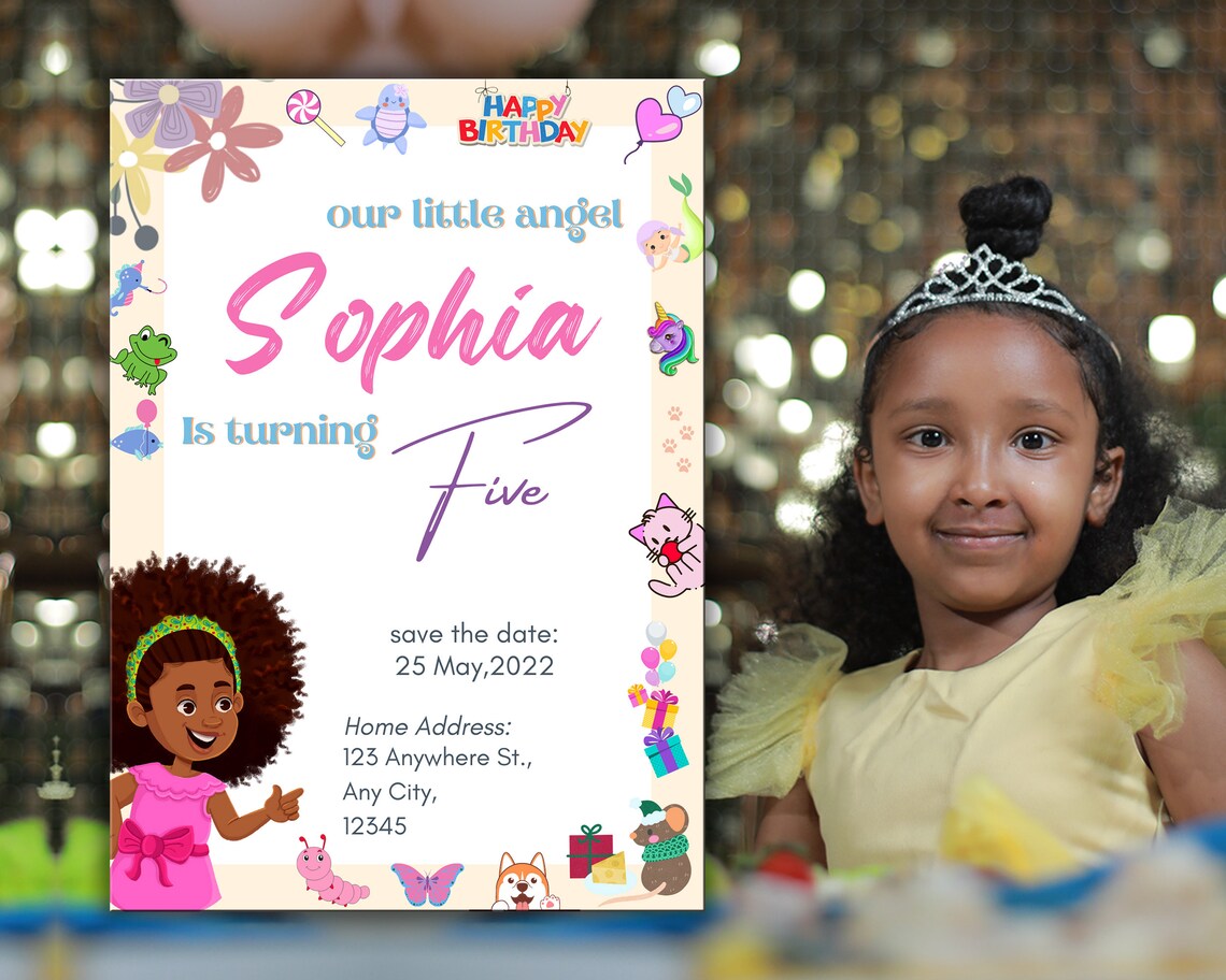 Girl Birthday Happy Birthday Party Celebration Invitation Happy ...