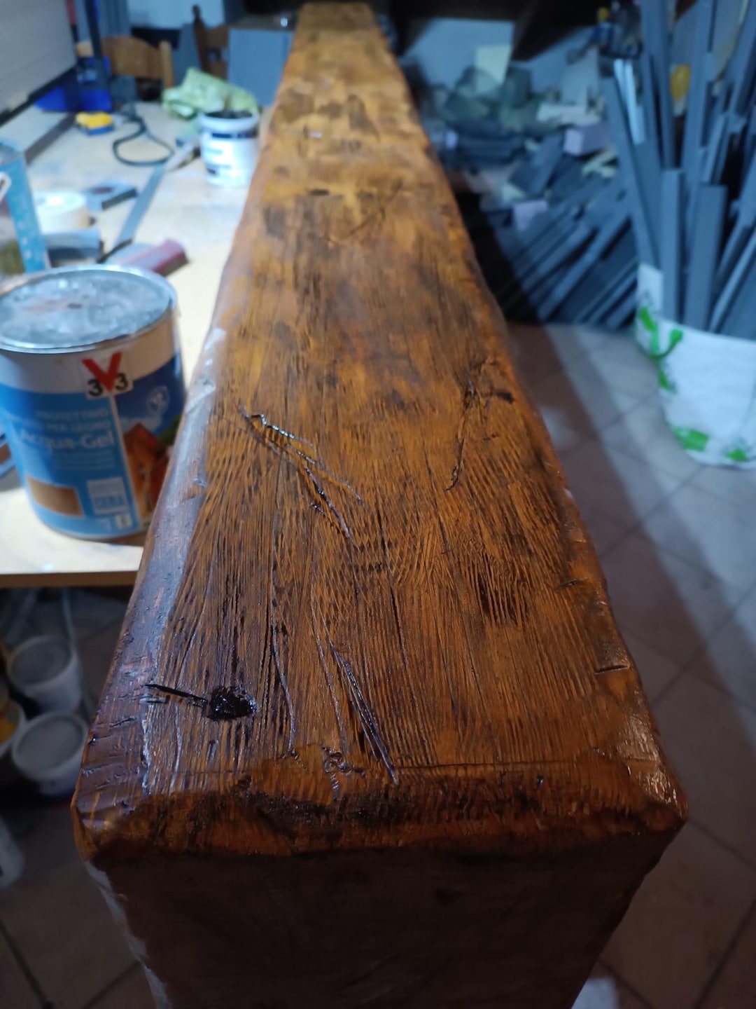 Poutres en imitation bois rustique longueur 100 cm L12xH12 -L15xH10 cm ...