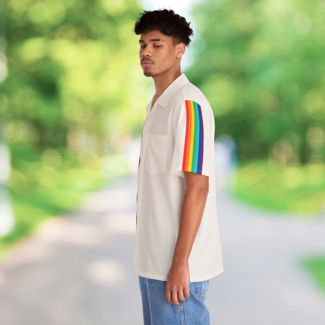 Gay Pride Rainbow White Button Down Shirt - Etsy