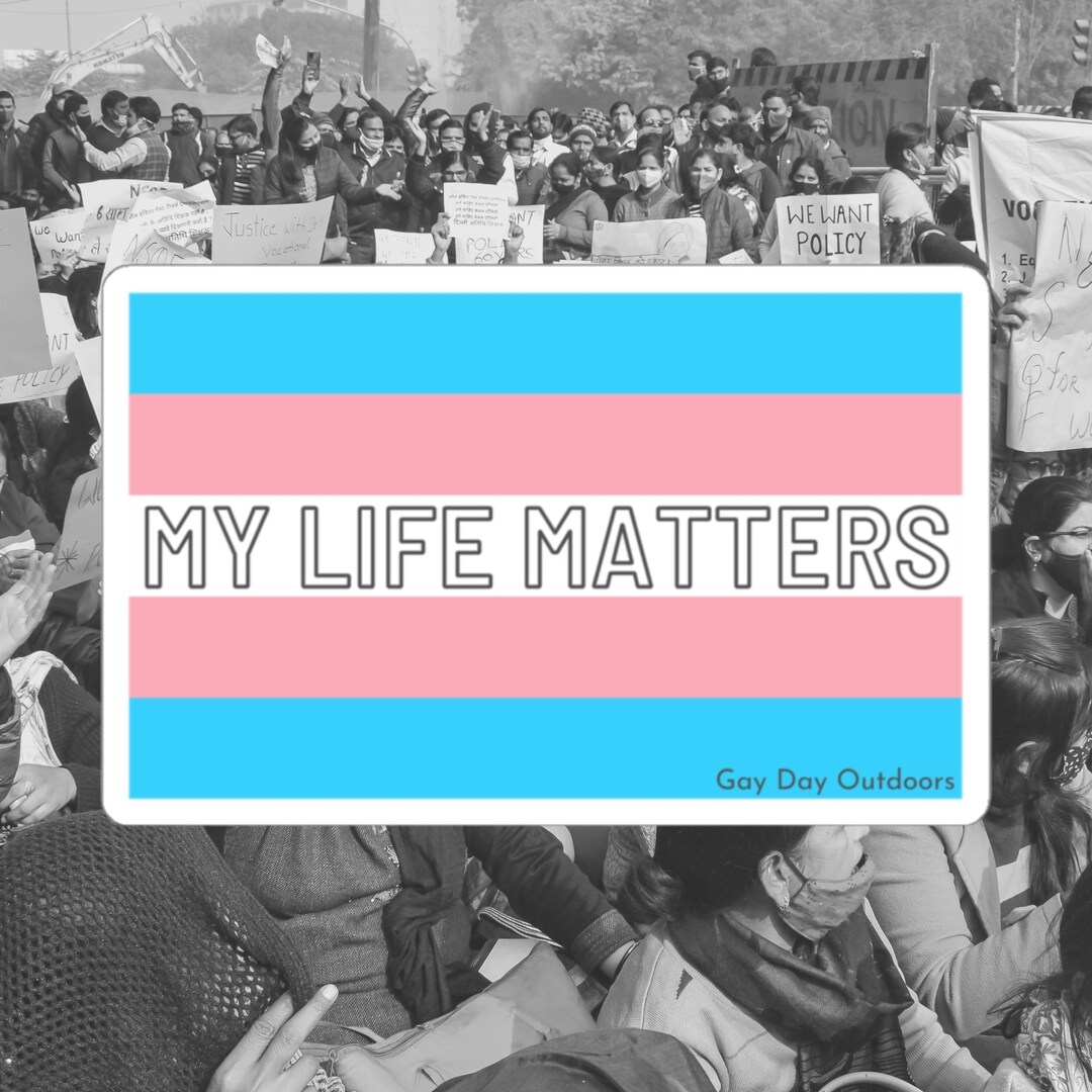 Trans Rights Pride Flag Vinyl Sticker Decal - Etsy