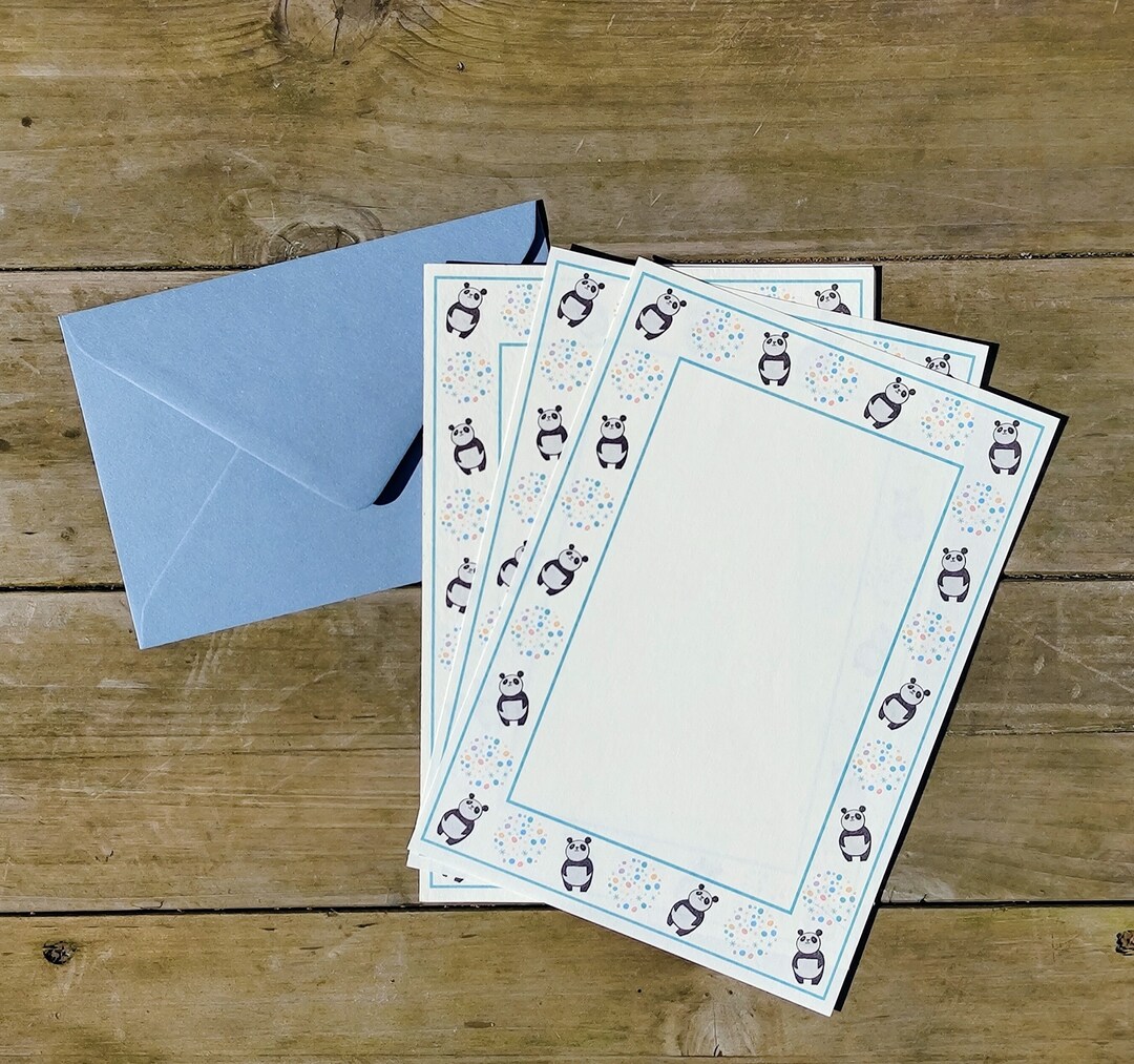 A5 Note Paper Set Panda Stationery Writing Paper and Colourful ...