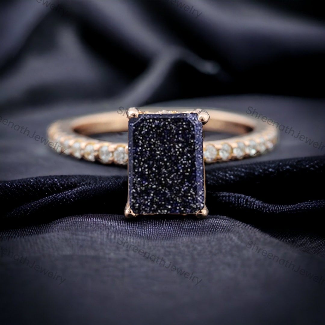 Galaxy Sandstone Proposal Ring Delicate Diamond Stacking Ring Bridal ...