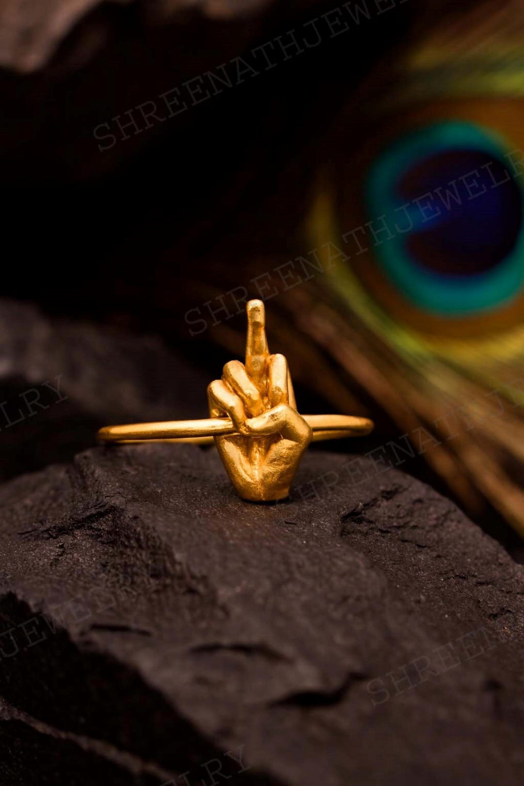 Sterling Silver Middle Finger Ring Middle Finger Jewelry F You Ring ...