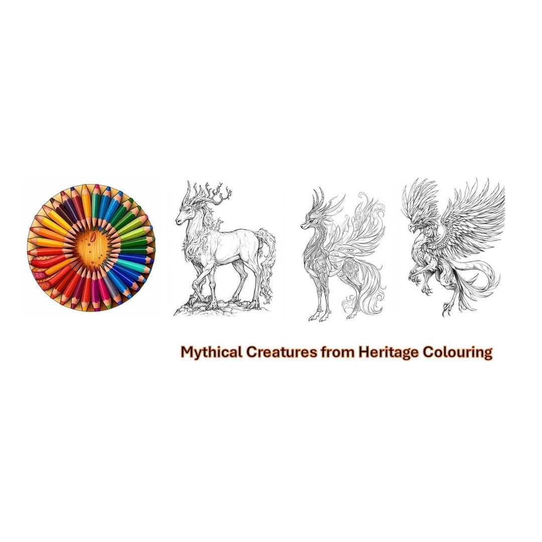 100 Animals & Mythical Creatures Coloring Pages | 250 JPG and PNG Files ...