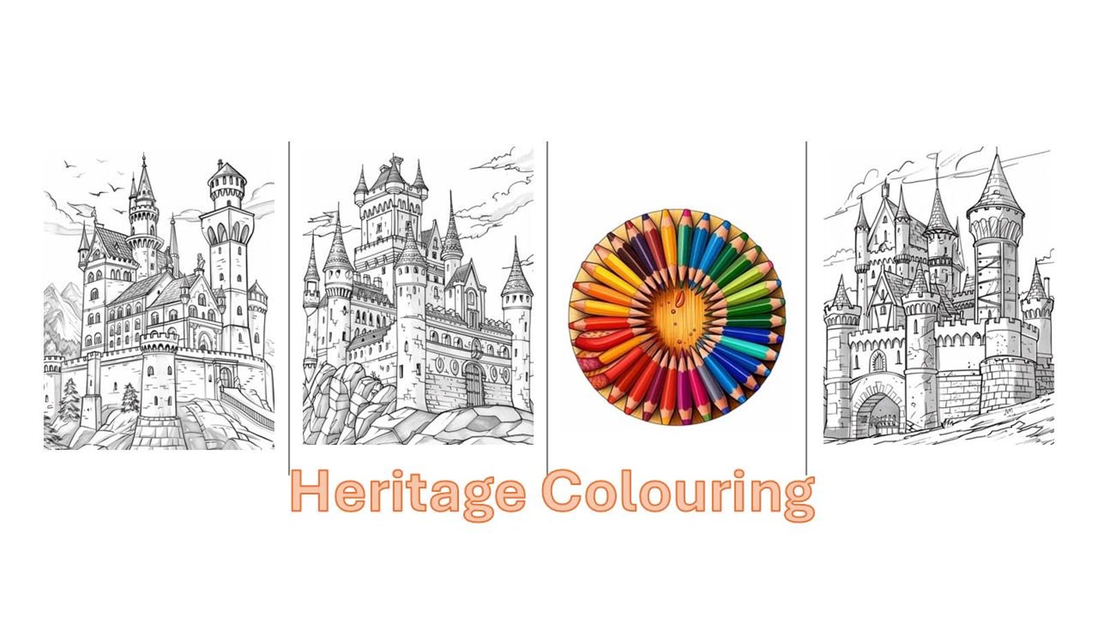 100 Immersive Medieval Castle Coloring Pages PDF + 200 PNG Files ...