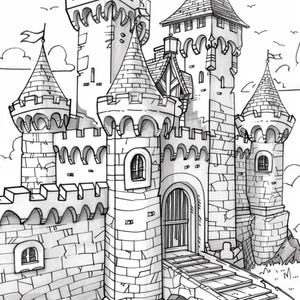 100 Immersive Medieval Castle Coloring Pages PDF + 200 PNG Files ...