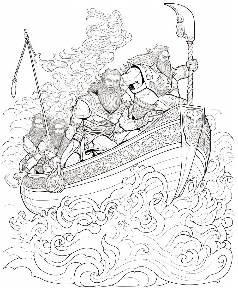 Set of 122 Viking Coloring Pages - Nordic Warriors, Ships, and More ...
