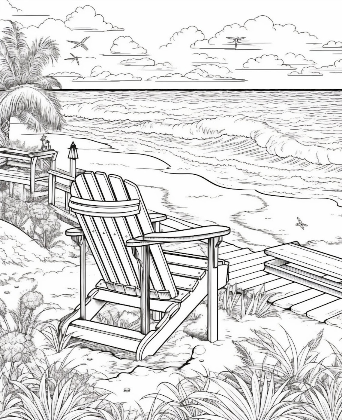 50 Beach Huts and Houses Coloring PDF - Coastal Home Art, Instant ...