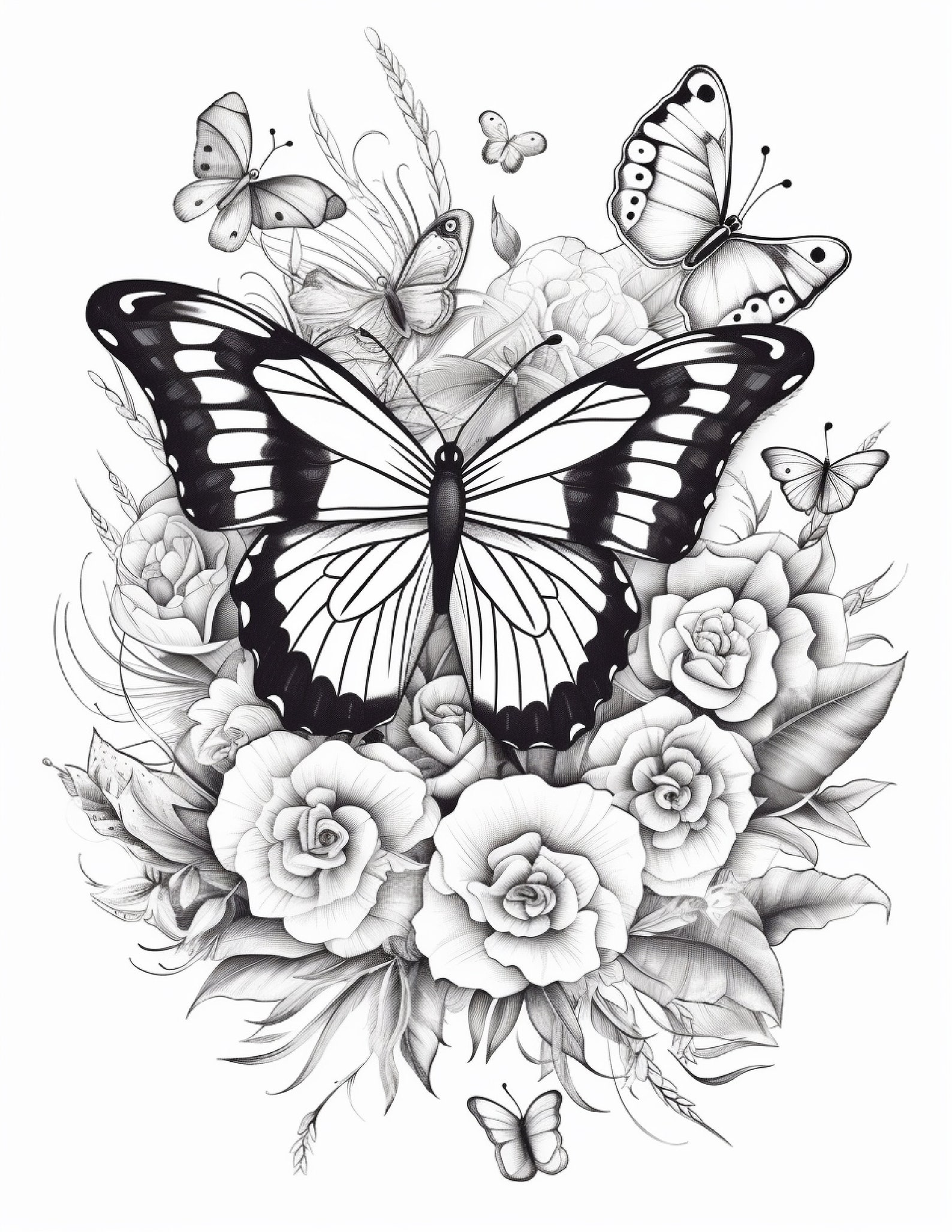 Butterfly & Flower Coloring Pages: 211 Intricate Designs (PDF Download ...