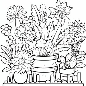 10 X Garden Flower Pages to Color - Etsy