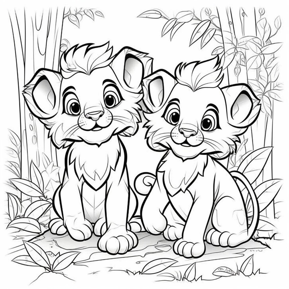 Five Printable Lion Coloring Pages - PDF Download for Kids & Adults - Etsy