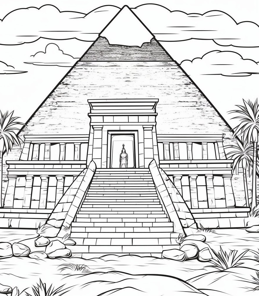 Captivating Collection of 67 Egypt-themed Coloring Pages: Pyramids ...