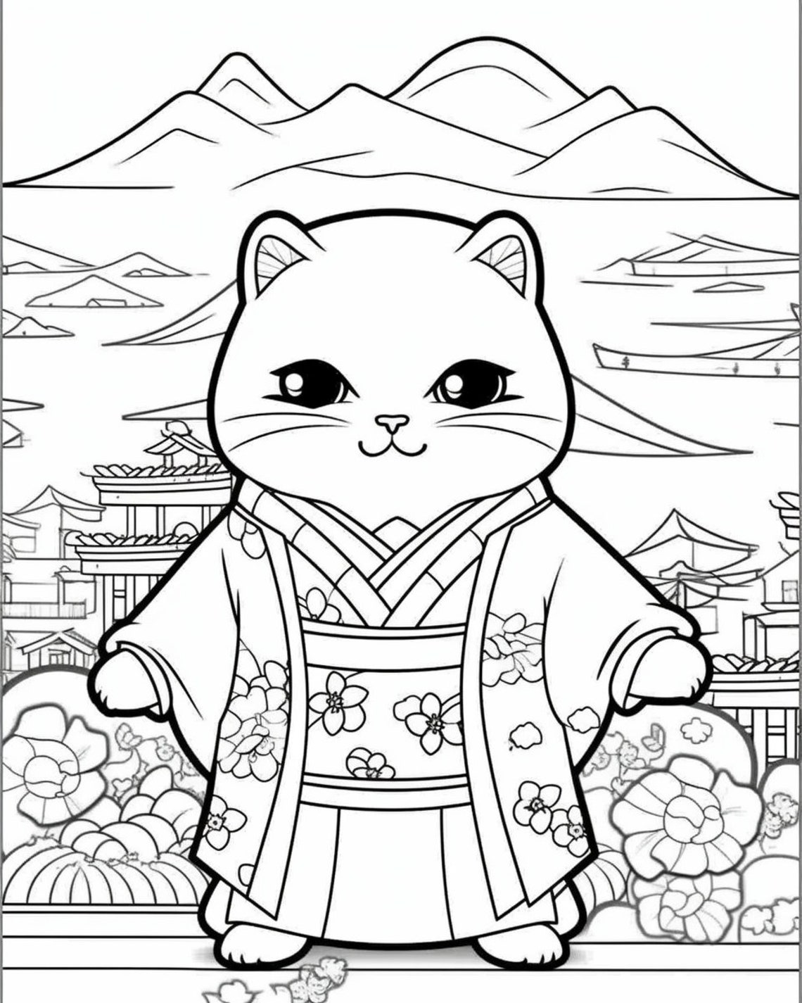 Captivating Japanese-themed Coloring Collection: 141 Printable Pictures ...