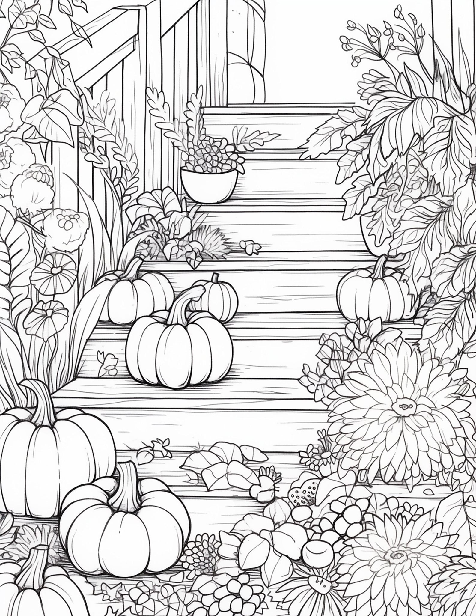 110 Cozy Autumn Coloring Pages | Instant Download PDF With Link to JPG ...