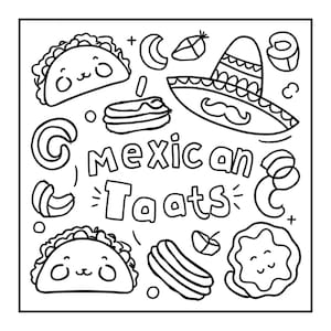 Mexican Treats Coloring Book: 50 Fun Printable Pages (digital Download ...