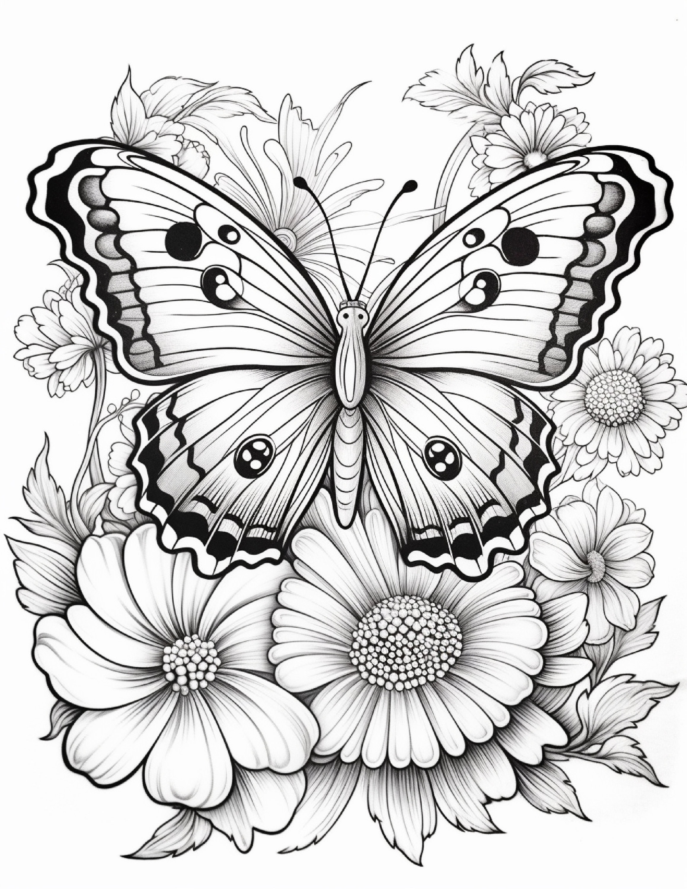 Butterfly & Flower Coloring Pages: 211 Intricate Designs (PDF Download ...
