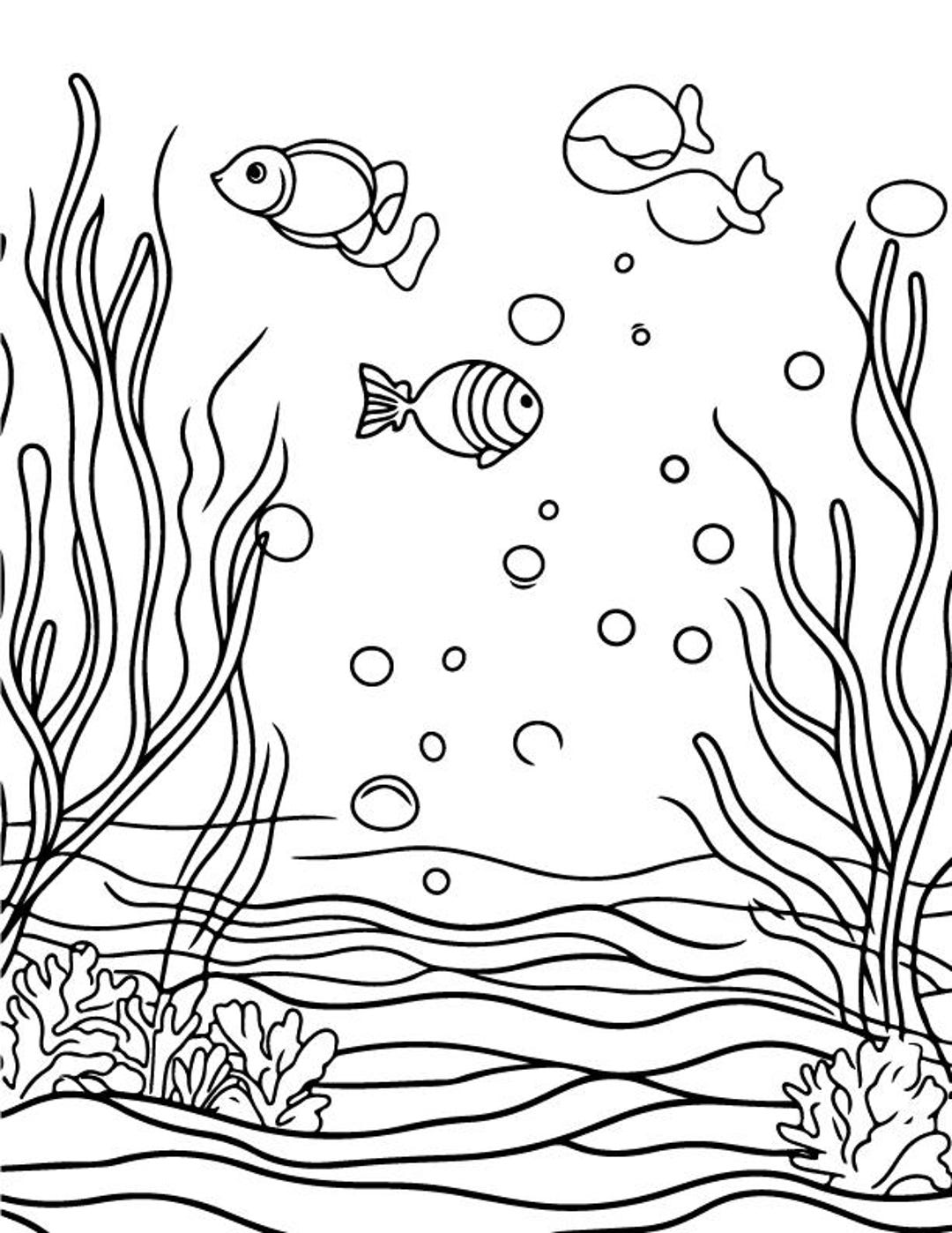 Under the Ocean Coloring Pages: Sea Life Designs (digital Download) - Etsy