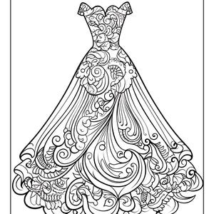100 Dresses to Color - Instant PDF Download - Fashion Coloring Pages ...