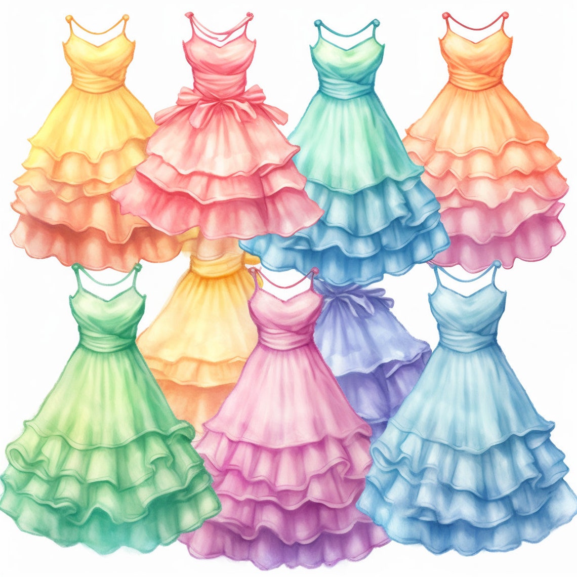 Set of 143 Coloring Dresses - DIY Fashion Fun for All Ages to Color - Etsy
