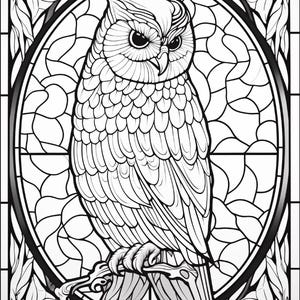 100 Stained Glass Animals Coloring Pages (PDF) - Etsy