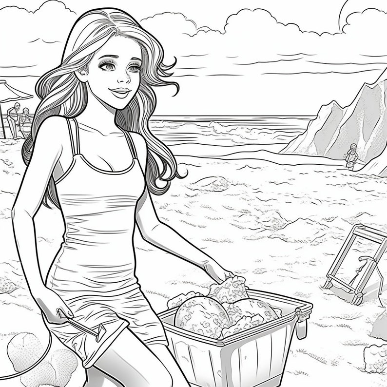 Beach Bliss: 10 Printable Coloring Pages for Relaxing Coastal Scenes - Etsy