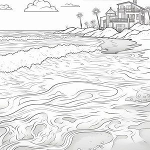 Beach Bliss: 10 Printable Coloring Pages for Relaxing Coastal Scenes - Etsy