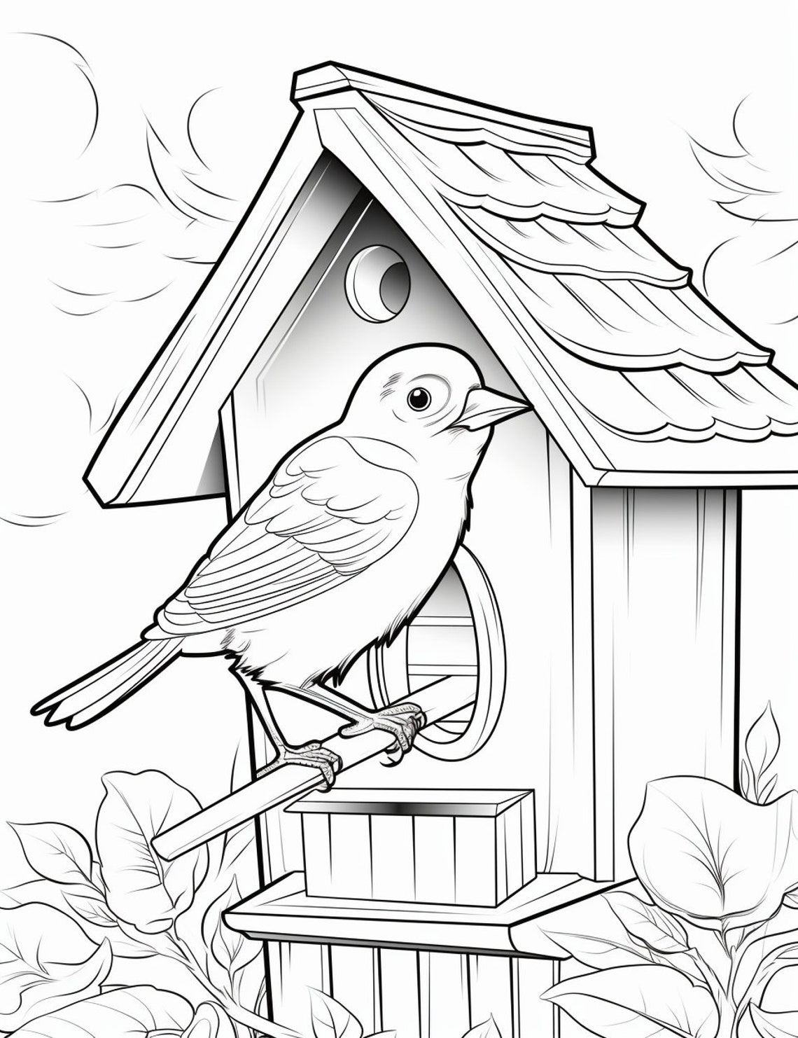 100 Bird Houses Coloring Pages + Bonus! Download Link With 291 Extra ...