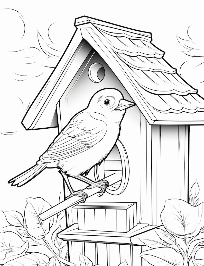 100 Bird Houses Coloring Pages + Bonus! Download Link With 291 Extra ...