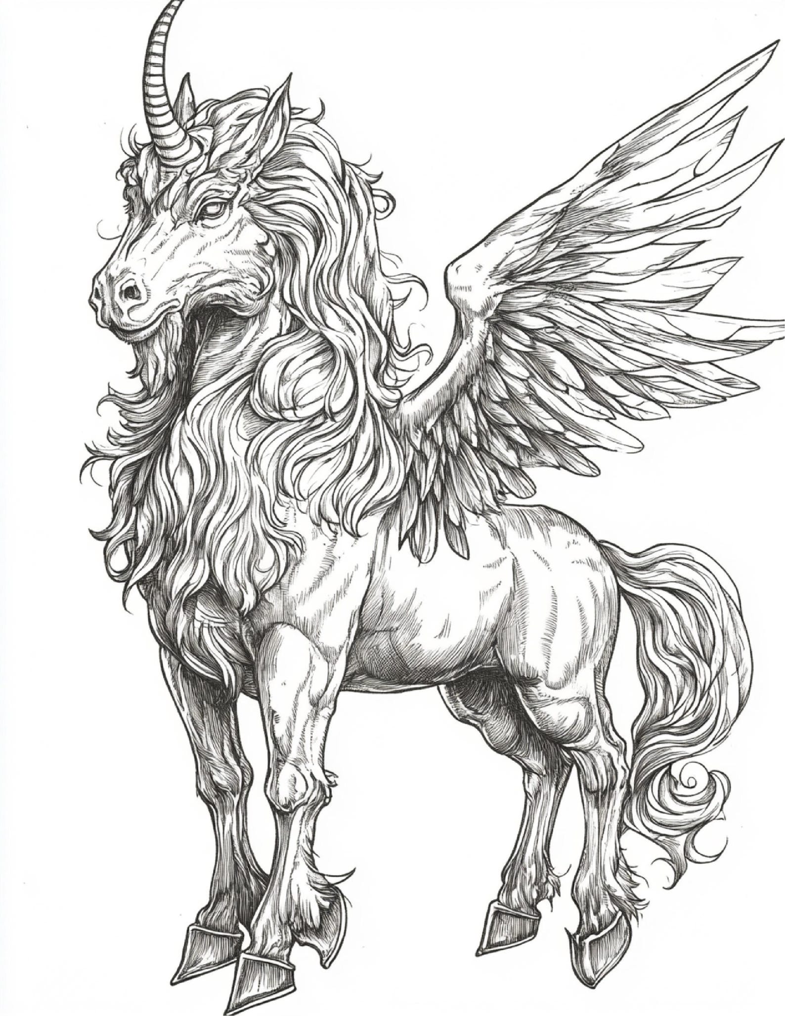 Animals & Mythical Creatures Coloring Pages: 100 Designs (digital ...