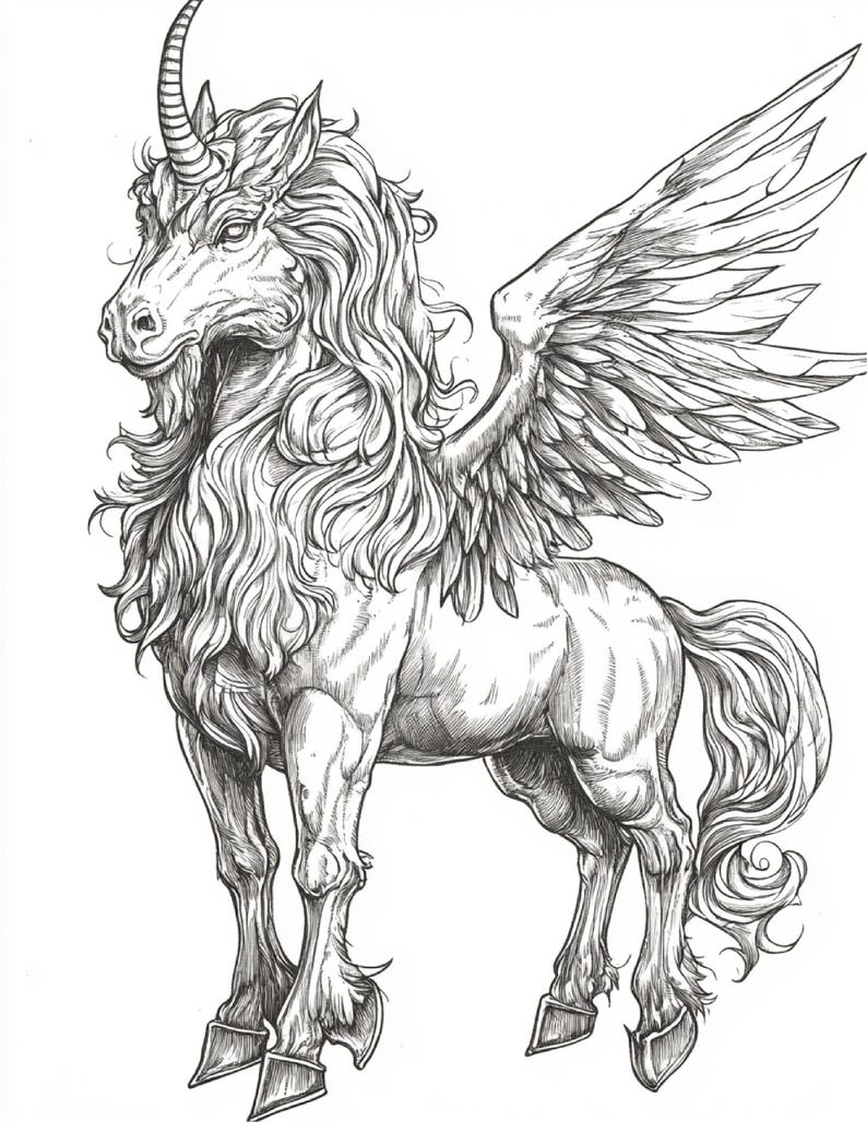 100 Animals and Mythical Creatures Coloring Pages PDF Vol 1 + 210 JPG ...