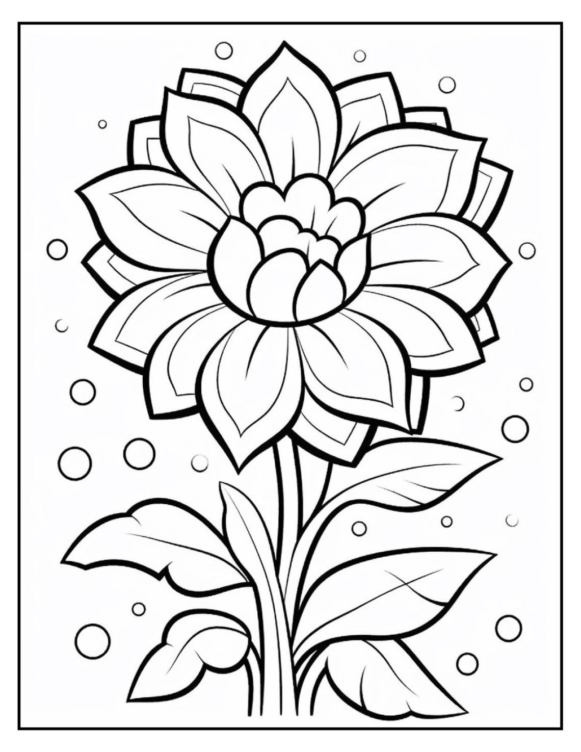 53 Easy Flower Coloring Pages Instant PDF Download Relaxing Floral ...