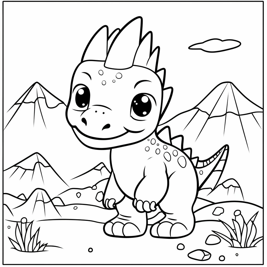 Set of 198 Cute Dinosaur Coloring Pages - Printable Dino Coloring ...