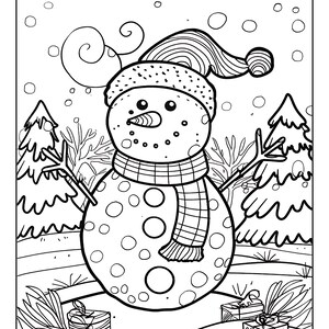 Winter Snowman Coloring Pages: 100 Fun Scenes (PDF & PNG) - Etsy