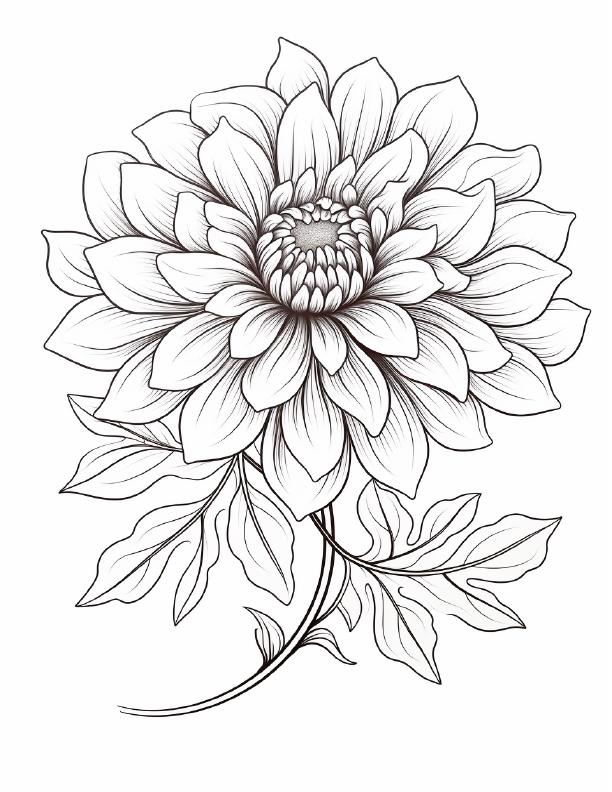 30 Printable Flower Coloring Pages - PNG Digital Download + Bonus 205 ...