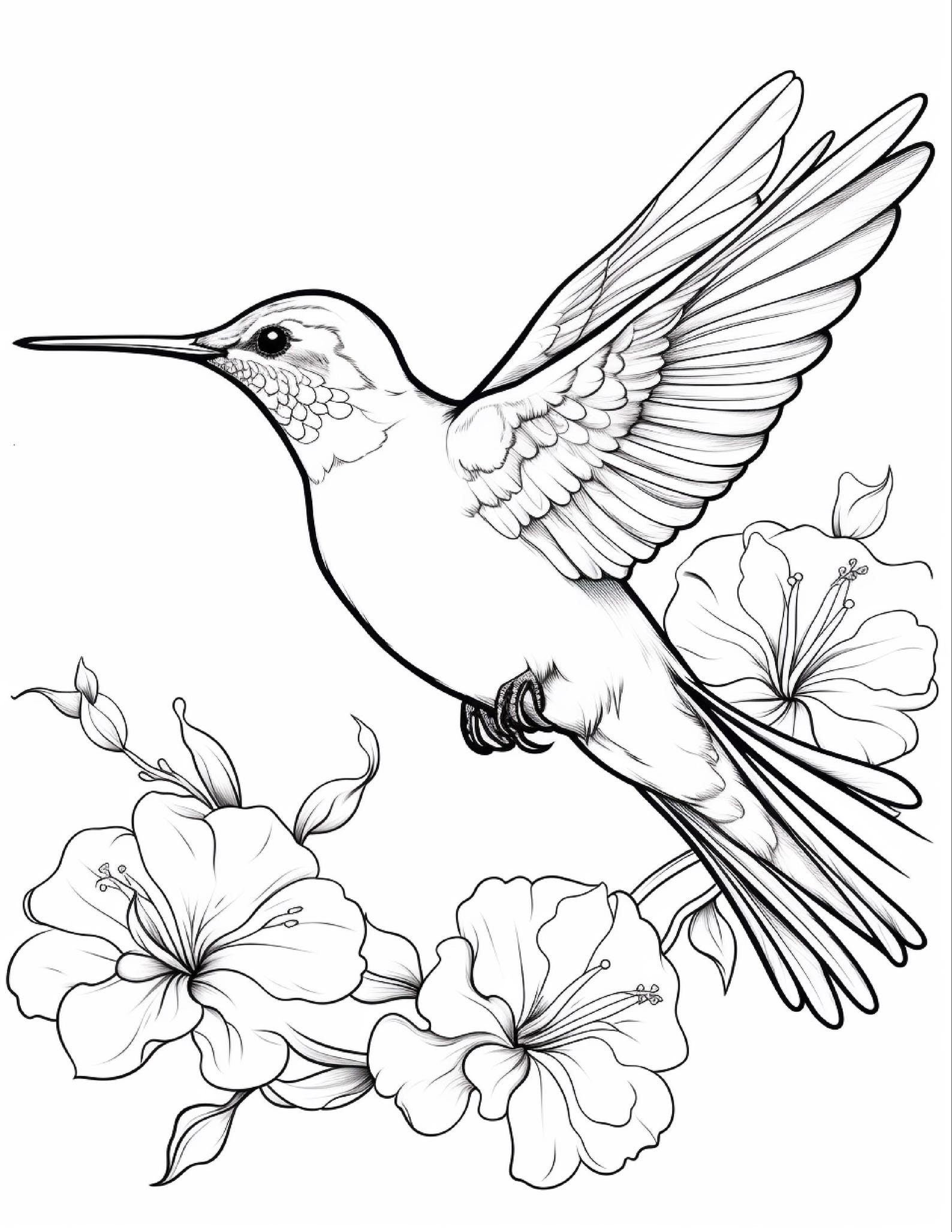 100 Hummingbird & Flower Coloring Pages PDF | Instant Download ...